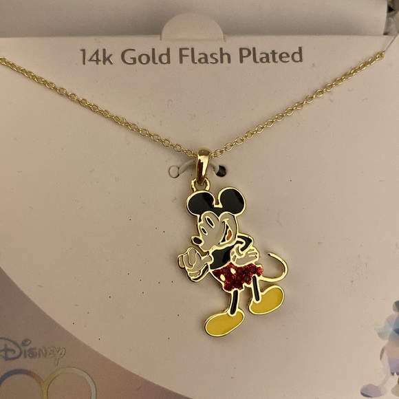 Disney | Jewelry | Mickey Mouse 4k Gold Flash Plated Necklace Disney ...